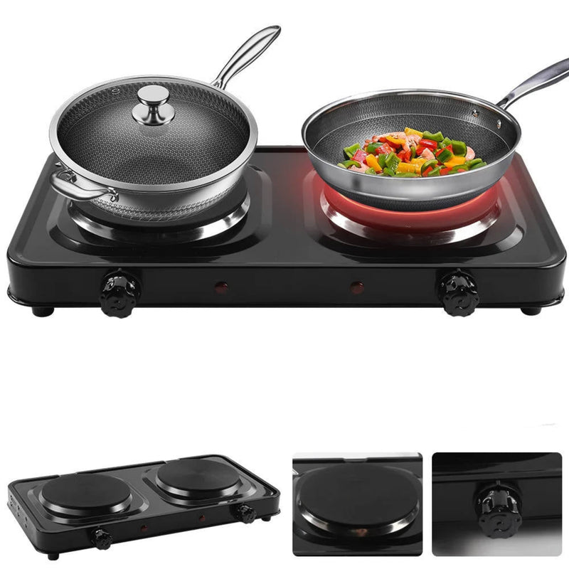 DualHeat - Portable Electric Double Burner Hot Plate