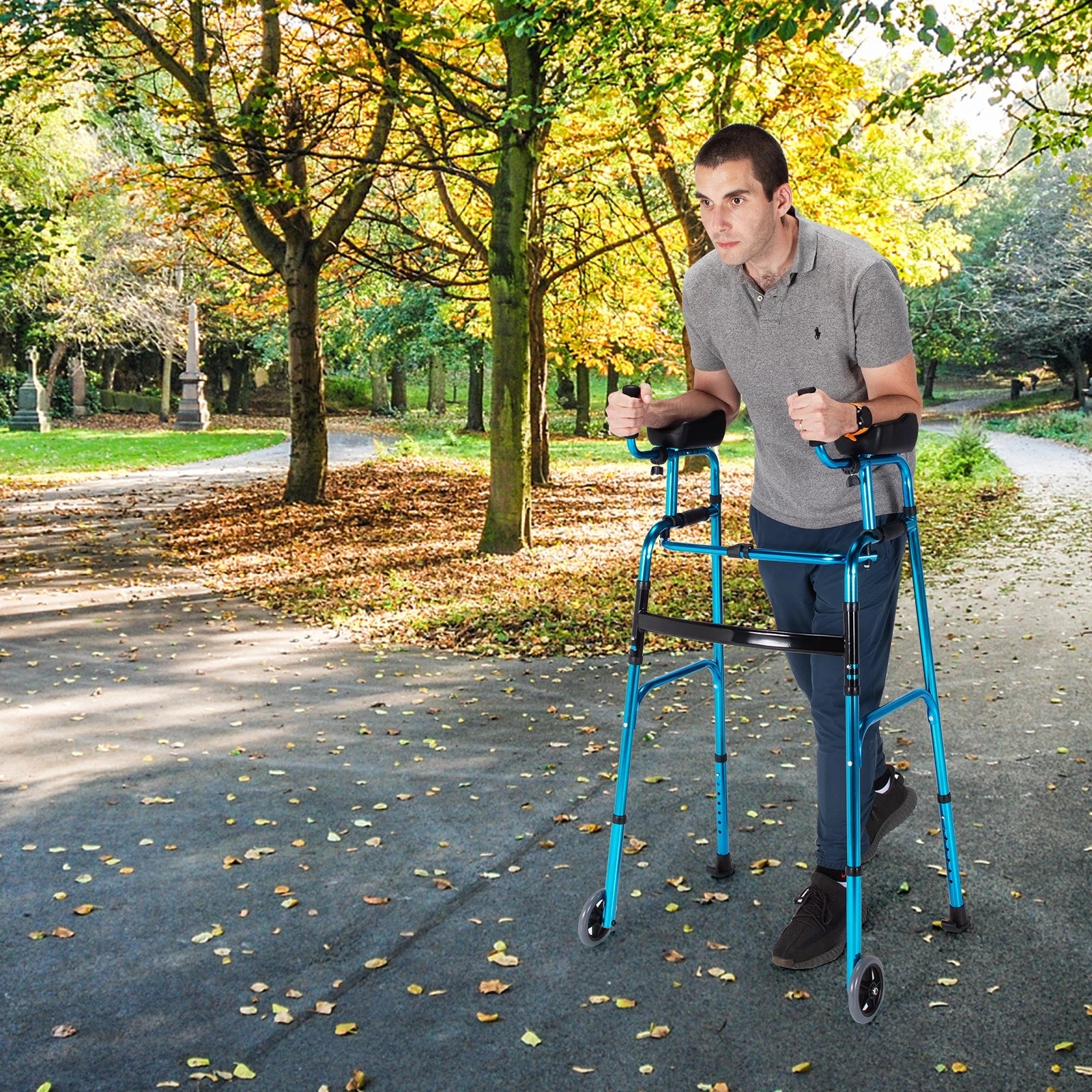 UprightEase – Foldable Standing Walker with Armrest