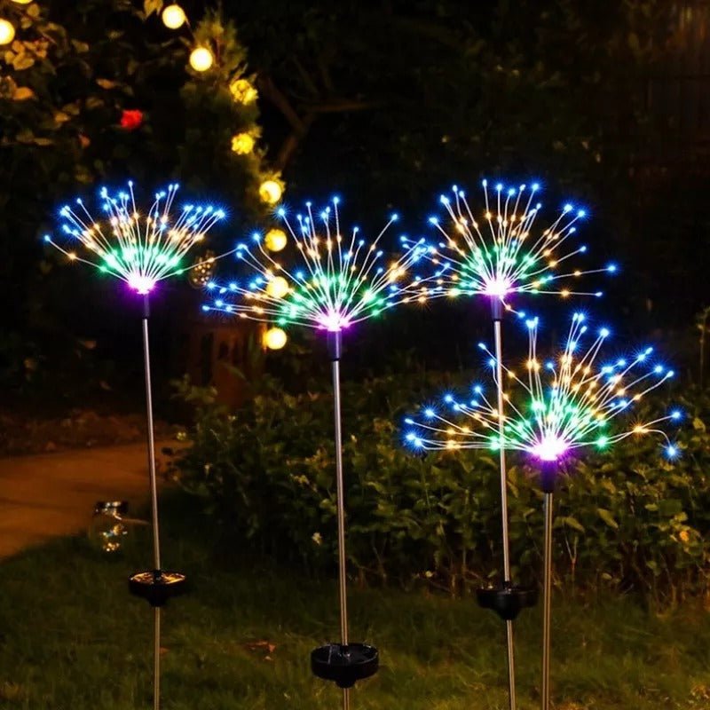 Solar Light Fireworks on Garden Lamp - Kalinzy