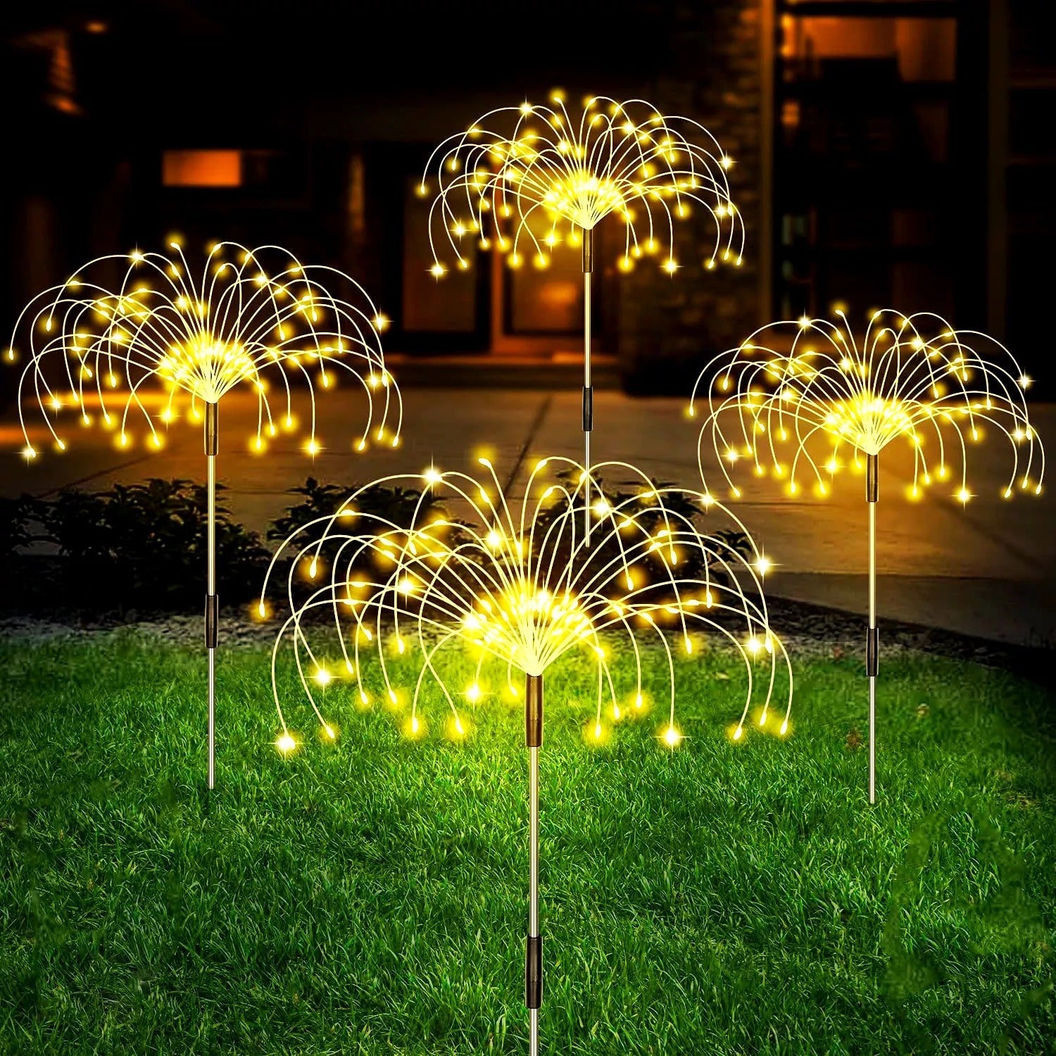 Solar Light Fireworks on Garden Lamp - Kalinzy